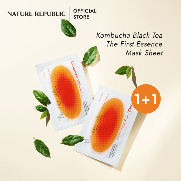 KOMBUCHA BLACK TEA THE FIRST ESSENCE MASK SHEET 1+1 | Nature Republic ...